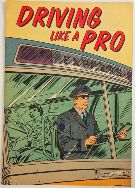 GREYHOUND BUS BROCHURE prospectus Comic book BD 1958 original ancien ...