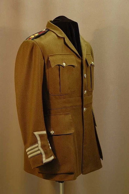 WWII BRITISH ARMY Officer’s Khaki Service Dress Jacket –Reproduction ...