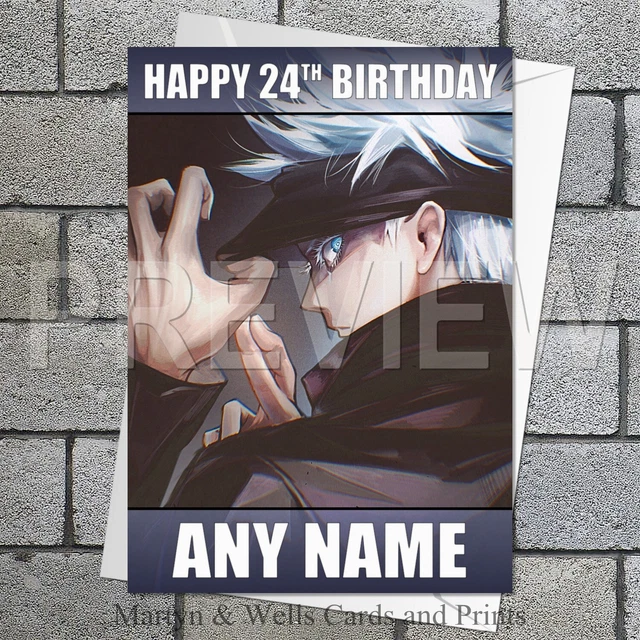 JUJUTSU KAISEN BIRTHDAY card. 5x7 inches. Satoru Gojo. Anime card ...