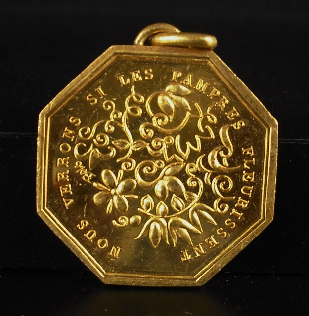 MÉDAILLE VOEUX C1970 "Nous verrons si les pampres fleurissent" André ...