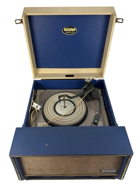VINTAGE DANSETTE CONQUEST Auto record player in blue £150.00 - PicClick UK