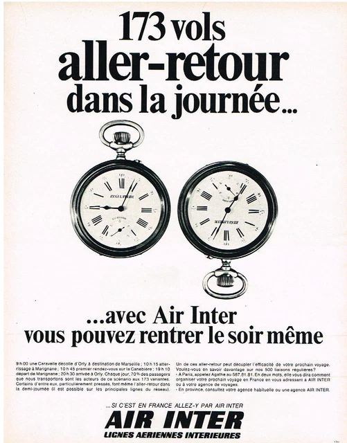 PUBLICITE ADVERTISING 105 1968 AIR INTER compagnie aérienne EUR 3,00 ...