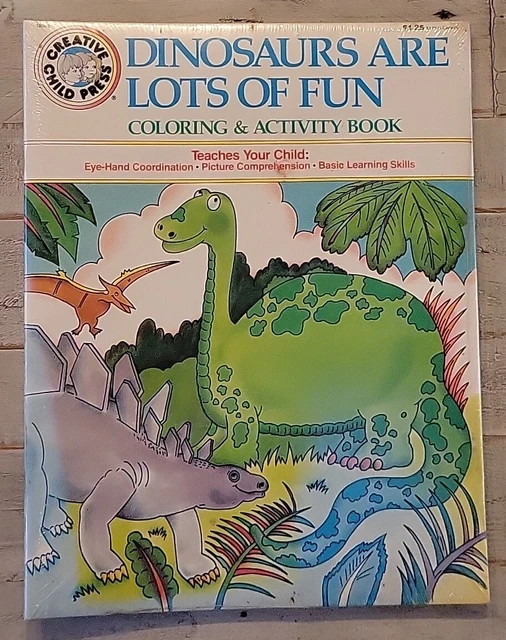 VINTAGE CREATIVE CHILD Press Coloring & Activity 4-Book Lot Dinosaurs ...