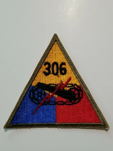 US ARMY WW2 Original 306th Armored Armor Regiment Battalion Triangle ...