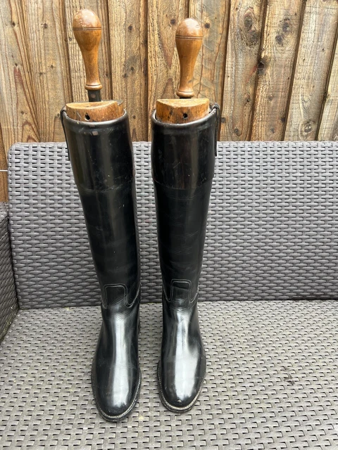 WOODEN RIDING BOOT Trees Vintage With Foot And Size 7 Leather Pennwood ...