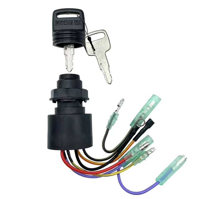 BOAT IGNITION SWITCH w/ Keys For Mercury Outboard Control Box Motor 87 ...