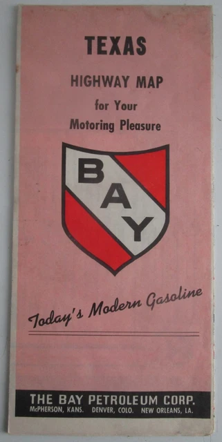 VINTAGE 1953 BAY Texas Road Map by Rand McNally $20.00 - PicClick