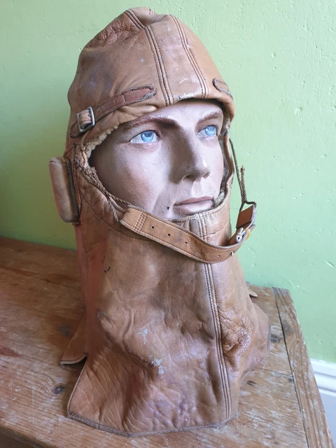 WW1 RFC FULL Cowl Leather Flying Helmet marked WD 23?. Chamois ...