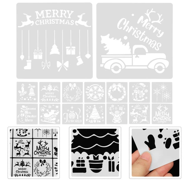 16 SHEETS OF Plastic Christmas Stencils Drawing Templates Reusable ...