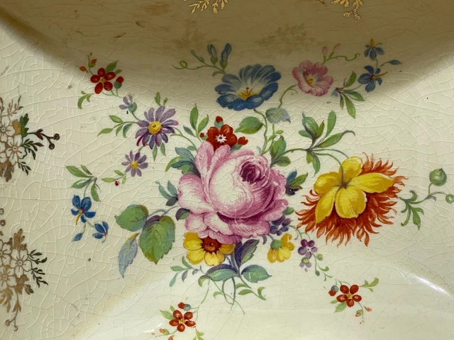 M112 VINTAGE 1950S Royal Winton Grimwades Floral Pattern Rectangle Bon ...