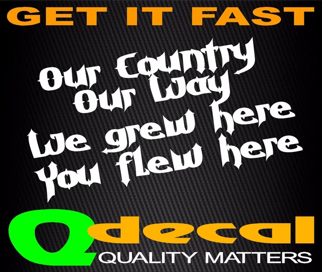 BNS DECAL 4X4 UTE TRUCK OUR COUNTRY OUR WAY Sticker $7.99 - PicClick AU