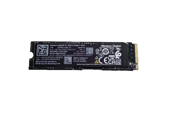 SSD WESTERN DIGITAL SN810 SDCPNRY-1T00-1006 1TB Pcie Gen 4x4 Nvme M.2 ...