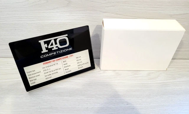 FERRARI F40 COMPETIZIONE Panini DISPLAY PLATE Plaque Magazine £8.49 ...