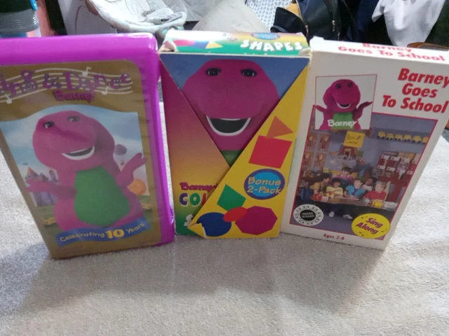BARNEY GOES TO School & Barney Color & Shapes, Barney Sing & DanceVHS ...