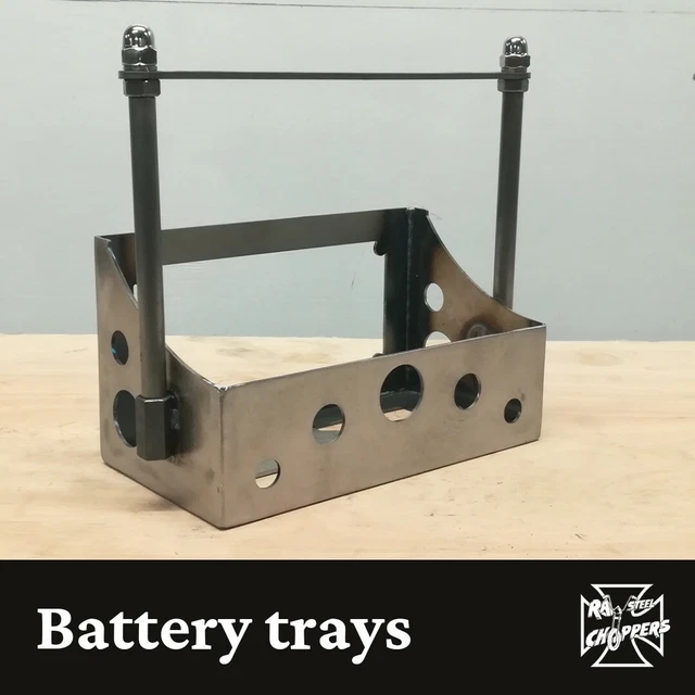 BATTERY TRAY BOX Mild Steel Chop Chopper Custom Motorcycle Harley £75. ...