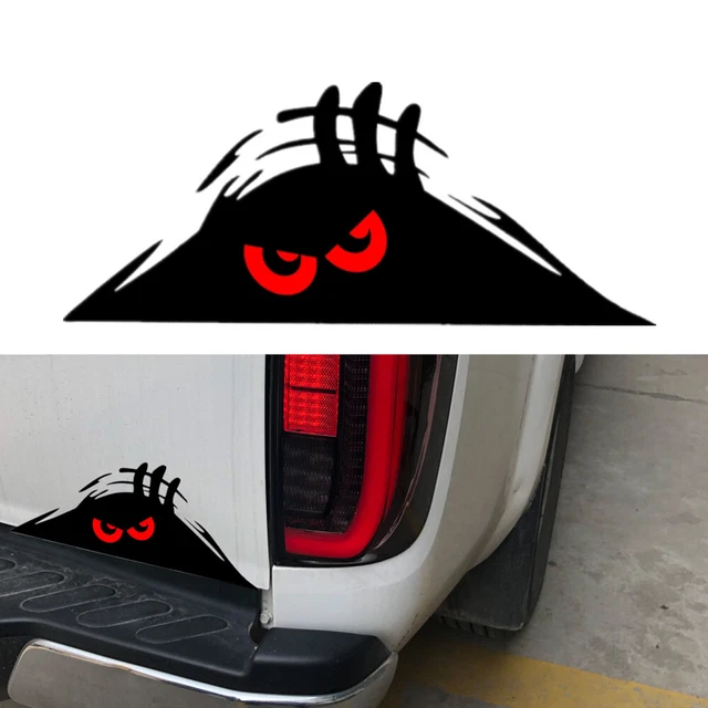 FUNNY PEEKING RED Eyes Monster Sticker Car Bumper Window Vinyl Decal ...