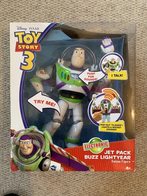 DISNEY PIXAR TOY Story 3 Jet Pack 12" Buzz Lightyear Electronic Deluxe ...