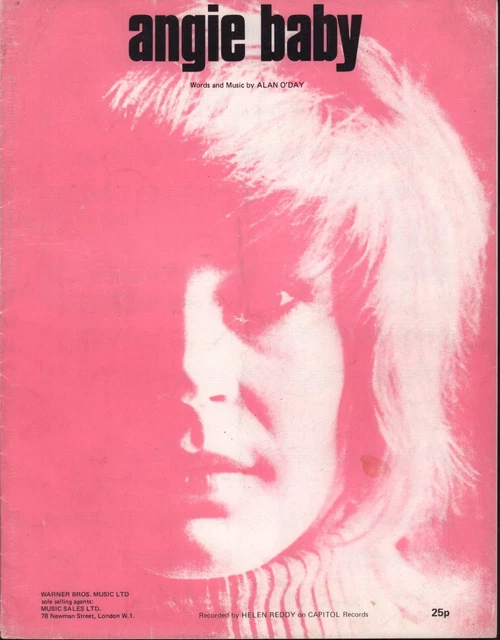 HELEN REDDY ANGIE Baby sheet music UK 1976 8 page sheet music EUR 6,10 ...