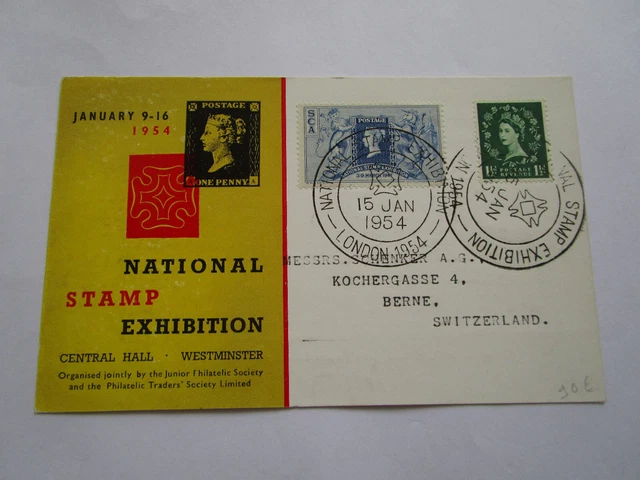CARTE NATIONAL STAMP exhibition central hall westminster 9-16/01/54 EUR ...