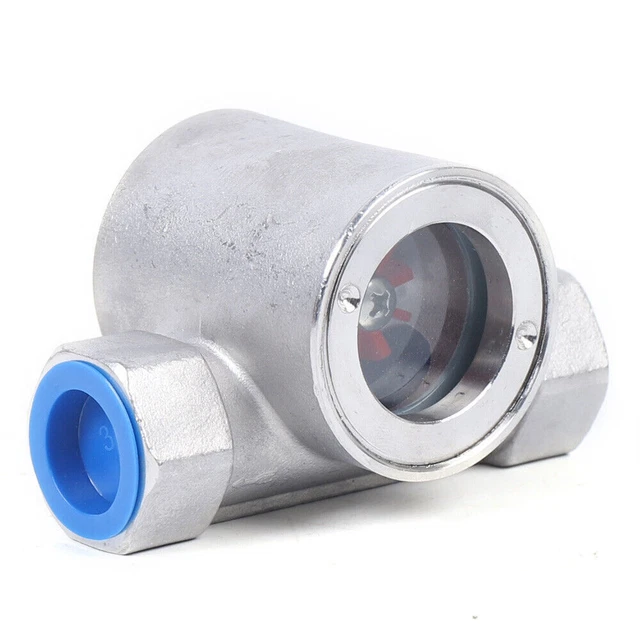 3/4& NPT STAINLESS Steel 304 Sight Water Flow Indicator with Impeller ...