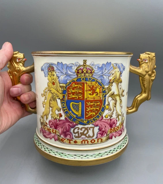 LARGE PARAGON CHINA - 1937 George VI & Elizabeth Coronation Loving Cup ...