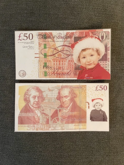 PERSONALISED NOVELTY NOTES - Pack of 4 x £50 Cash Notes - Make you own ...