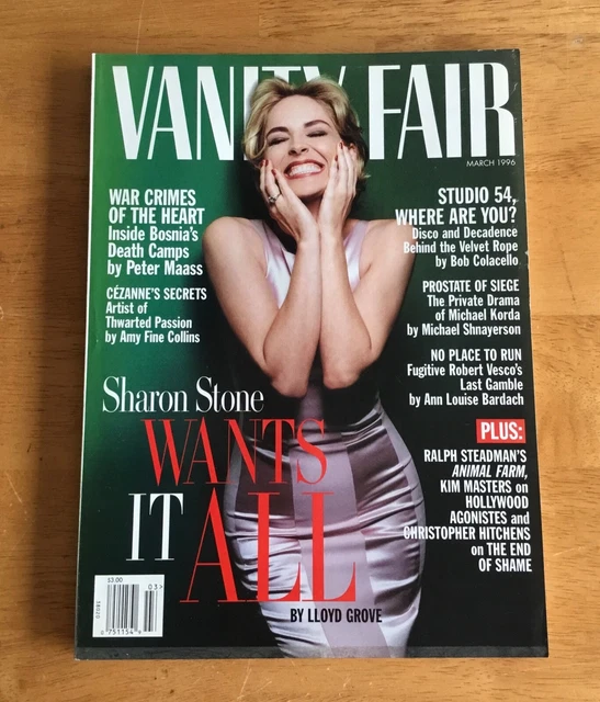 VANITY FAIR MAGAZINE March 1996 Sharon Stone Cover No Label Newsstand ...