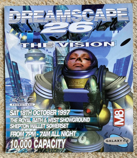 DREAMSCAPE 26, BOOKLET Fold Out Rave Flyer Flyers 18th October 1997 ...