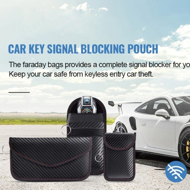 BLACK RFID SIGNAL Blocking Holder for Faraday Car Keys Security ...