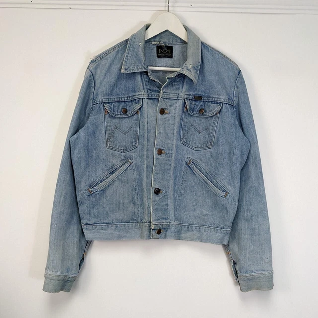 VINTAGE MAVERICK BLUE Bell 70s Denim Jacket Usa 40 S western selvedge selvage l £95.00 - PicClick UK