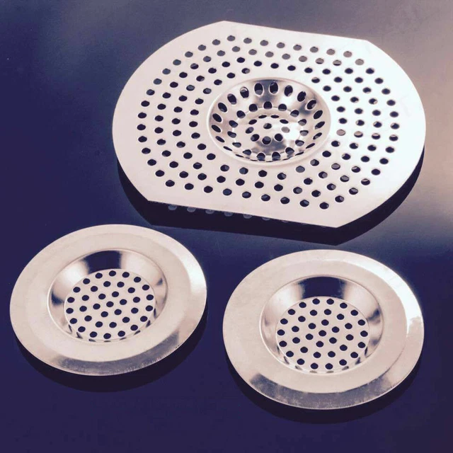 3 X STAINLESS Steel Sink Bath Plug Hole Strainer Basin Hair Trap ...