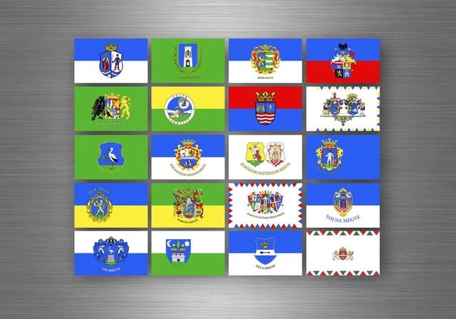 FLAG SHEET STICKER labels country subdivisions states province hungary ...