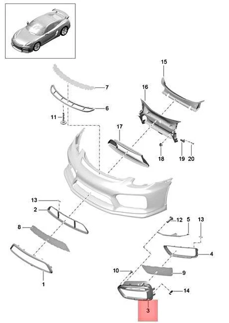 NEW PORSCHE BOXSTER Cayman Gt4 Spyder 981 Retaining Frame Left ...