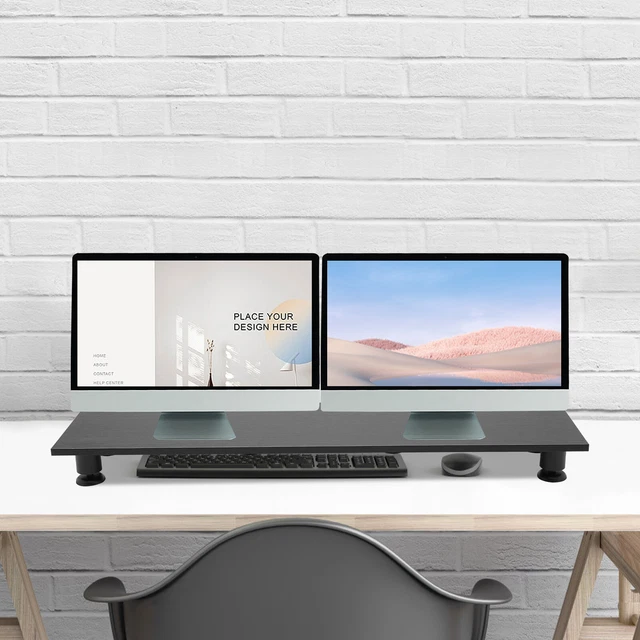 DUAL MONITOR STAND Riser 42 Inch Large Extra Long Monitor Stand Riser ...