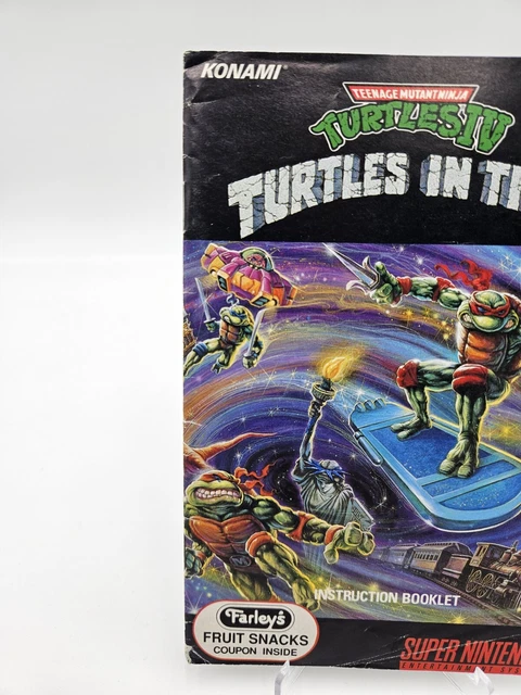 TEENAGE MUTANT NINJA Turtles IN TIME - Super Nintendo SNES - Manual Only. Farley $55.99 ...