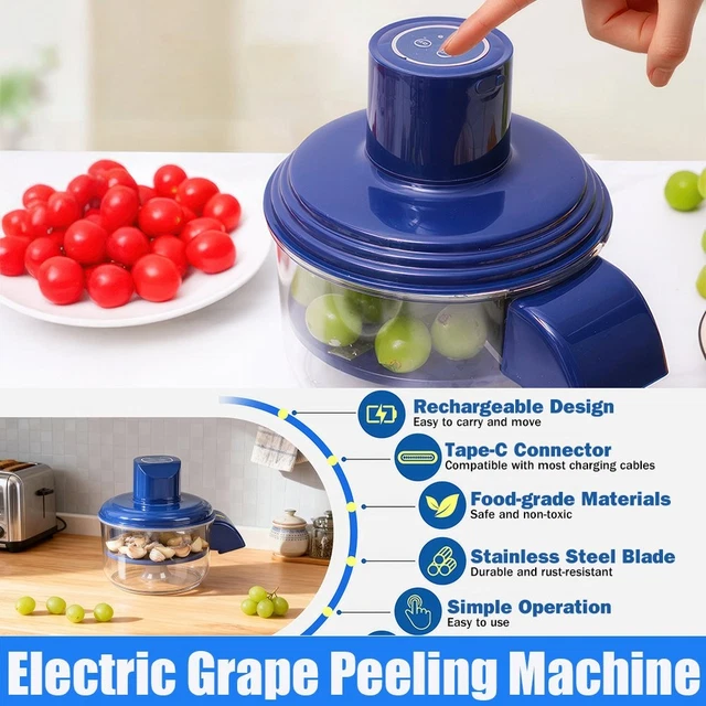 AUTOMATIC ELECTRIC GRAPE Peeling Machine Fruit Peeler Skin Remover ...