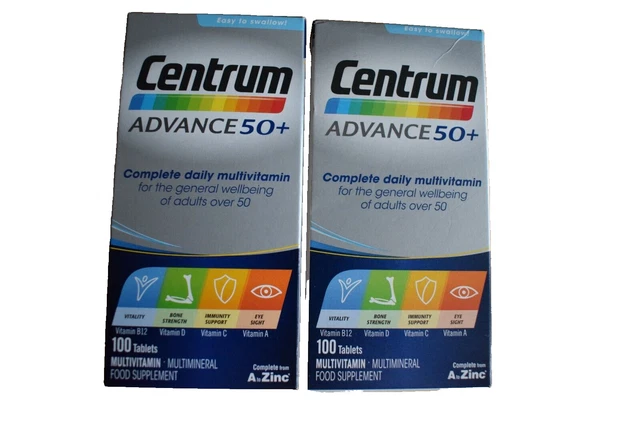 CENTRUM ADVANCE 50 Plus Complete Daily Multivitamin 2x 100=200 Tablets ...