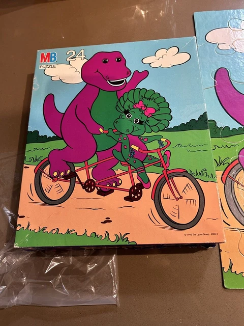 VINTAGE 1993 BARNEY Baby Bop 24PC Puzzle Bicycle Built for 2 Lyons ...