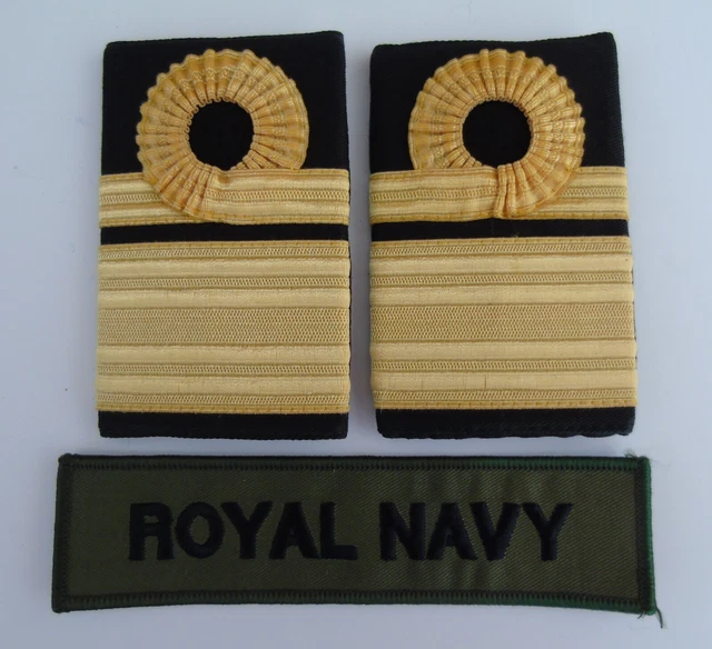 ROYAL NAVY OFFICER Rear Admiral Rank Slides/Epaulettes - RN - New £19. ...