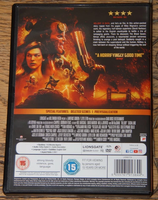 HELLBOY 2019 DAVID Harbour + English Sdh Subtitles Uk R2 Dvd Immediate ...