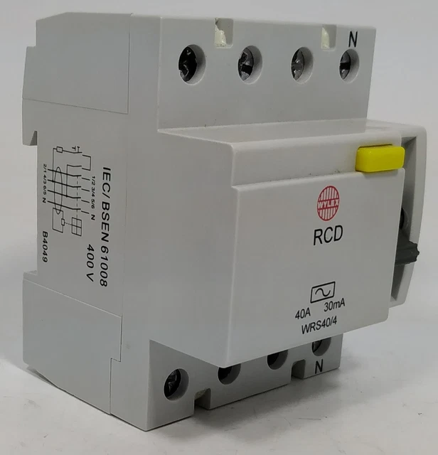 WYLEX 40 AMP 40a 30mA RCD Quattro Poli 4P RCCB WRS40/4 EUR 50,30 ...
