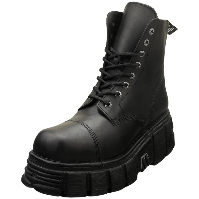 NEW ROCK METALLIC M-newmili083-s39 Unisex Platform Boots in Black - 5 ...