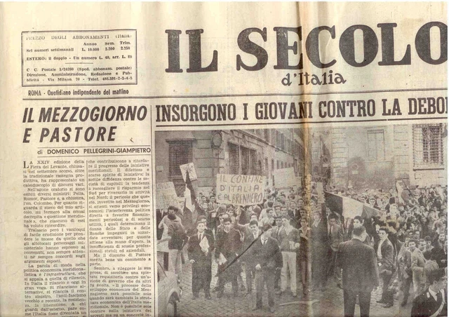 IL SECOLO D'ITALIA N.241-11/10/1960-Annessione Alto Adige/Herrera ...