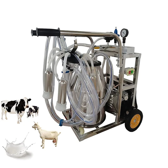 110V 25L ELECTRIC Milking Machine Piston Cow and Goat Milker Machine ...