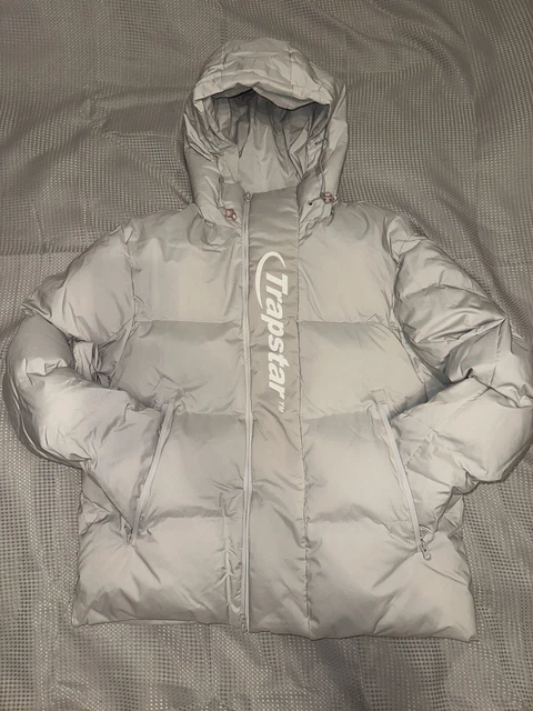 TRAPSTAR HYPERDRIVE TECHNICAL Puffer Jacket Light Grey Size Xl- Bnwt £ ...