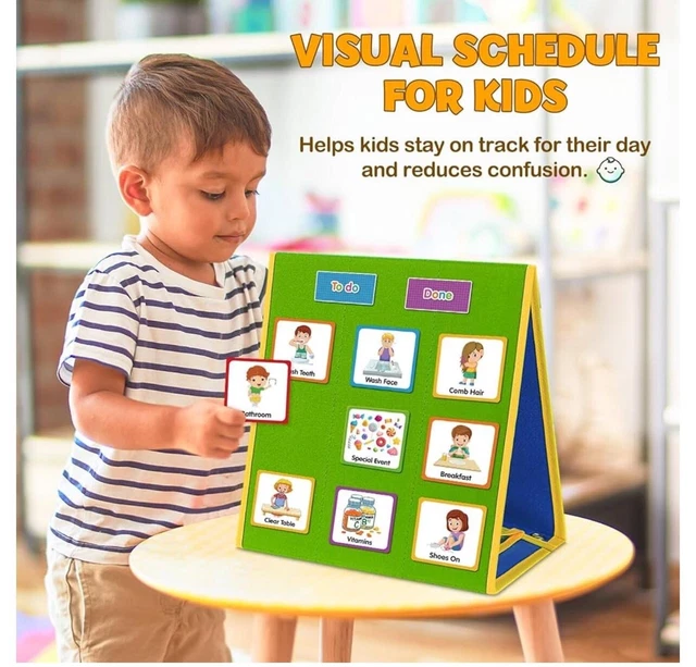 VISUAL SCHEDULE CHORE Chart for Kids, Morning Bedtime Routine Chart for ...