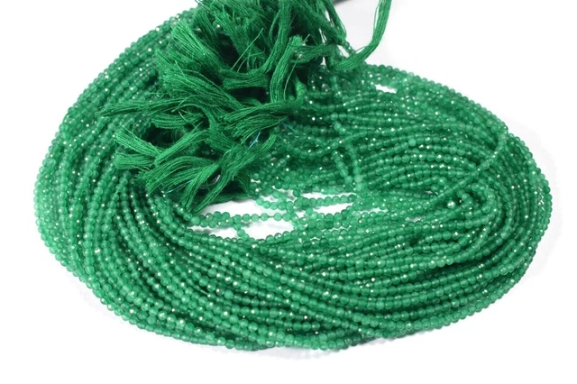 2-3MM A++ VÉRITABLE Onyx Vert Micro Coupe Facettes Rondes Pierres ...