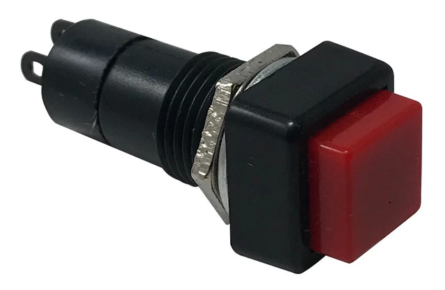 RED SQUARE MOMENTARY Push Button Switches 3A 250V OFF ON SPST - 1/2 ...