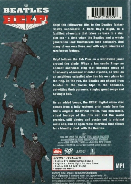 HELP! THE BEATLES DVD – VG Region 2 Bespoke? MPI Home Video with rare ...