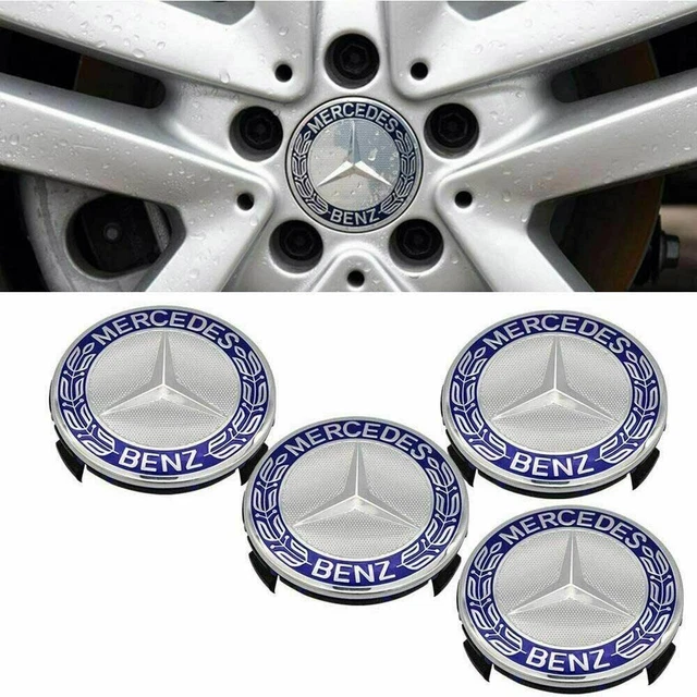 Wheel Center Caps For Mercedes-Benz S63 AMG 4 Blue Mercedes-Benz 75mm ...